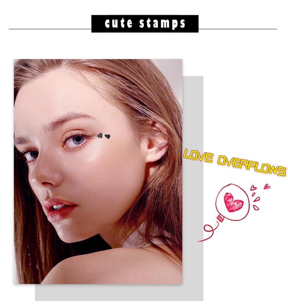 Black Liquid Eyeliner & Stamp Set - 4 PCs Winged Eyeliners and 4 Shapes Stamps, Dual ended 2-in-1 Eye Makeup Pen