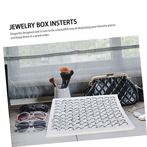 BESTOYARD 16 pcs Box jewelry box pad earring display tray foam ring holder insert jewelry tray insert earring sponge tray jewelry dish white drawers jewelry sponge holder mosaic ring bracket