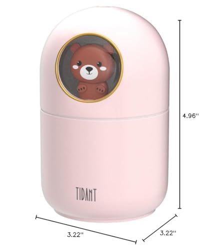 Mini Humidifiers for bedroom,Cool Mist Humidifiers,Small humidifier for Bedroom,Home, Travel Office and Plants.(300ml,pink)