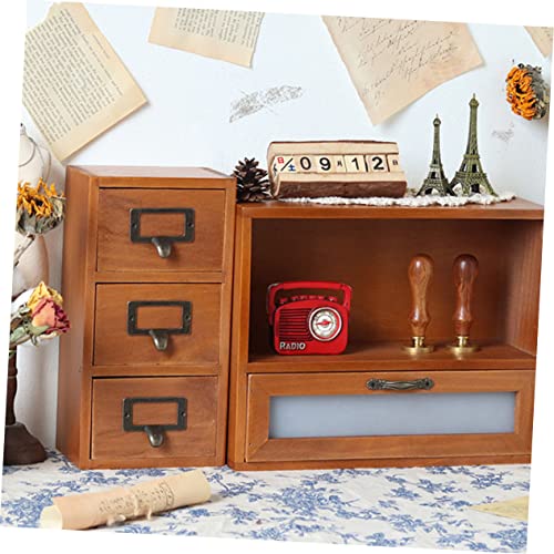 BESTOYARD 1pc Box Storage Box toiletry organizer stacking storage bins storage drawers jewelery organizer storage pull out drawers toiletry containers Wood desk multipurpose office