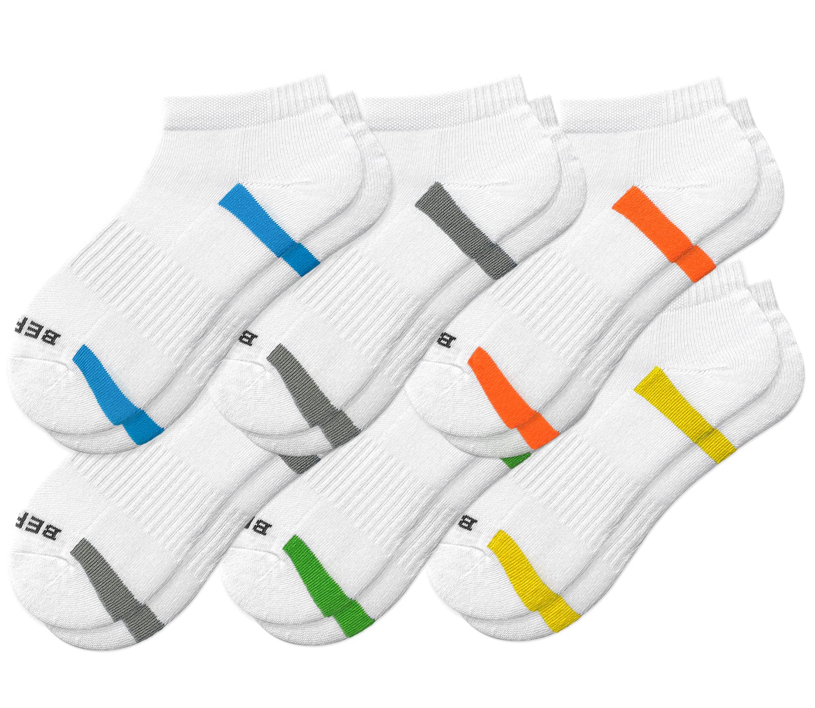 BERING Women's Everyday Cushioned Low Ankle Socks, White, Size 6-9, 6 Pairs