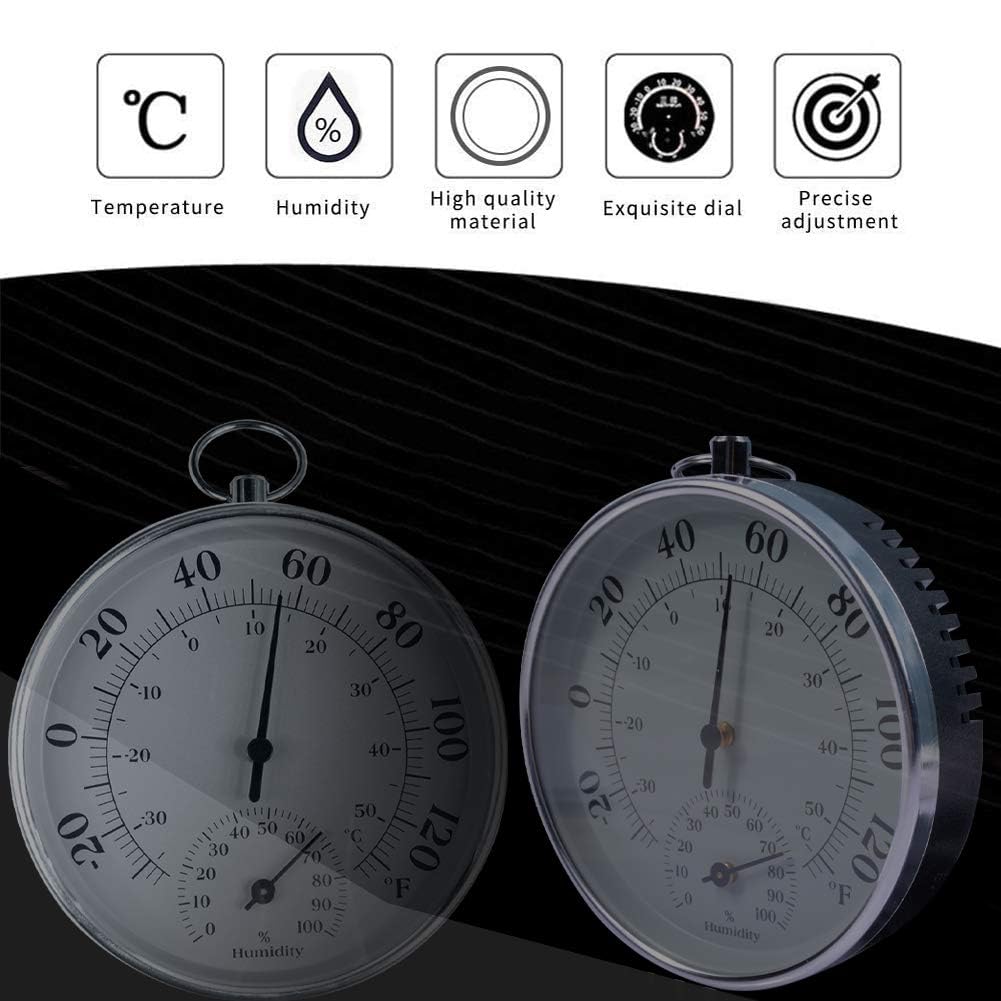 Mini Indoor Thermometer Hygrometer - CHIVENIDO Room Thermometer 2 in 1 Temperature and Humidity Monitor Gauge for Table, Kitchen, Office, Outdoor (No Battery Needed)-White