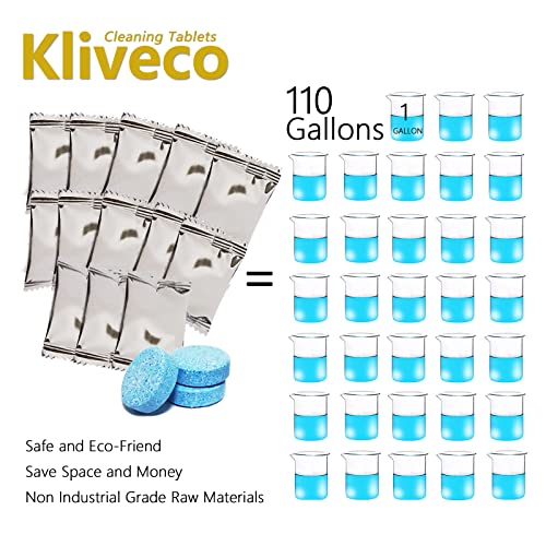 Kliveco 100PCS Car Windshield Washer Fluid concentrate Tablets,Windshield Wiper Fluid,1 Pack Makes 105 Gallons,1 Piece Makes 1.05 Gallons(Winter: Use With De-icer or Methanol)