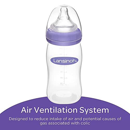 Lansinoh mOmma Breastmilk Feeding Bottle with NaturalWave Nipple, 8 Ounce, BPA
