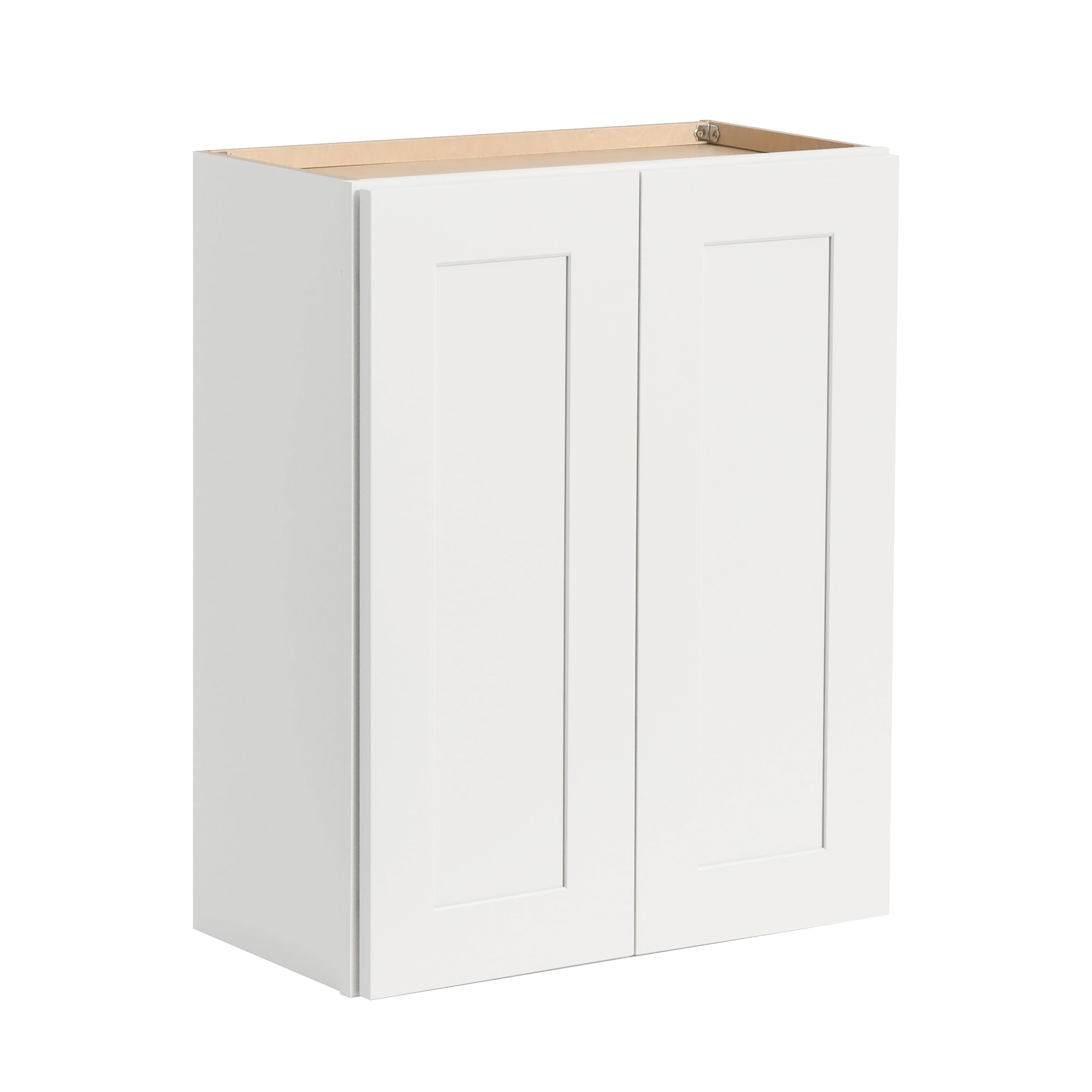 CozyHommie Solid Wood Wall-Mounted Kitchen Cabinet, Medicine Cabinet, Over-The-Toilet Storage Cabinet Bathroom Cabinet Wall Mounted with Adjustable Shelves(White,33" Wx36 Hx12 D)