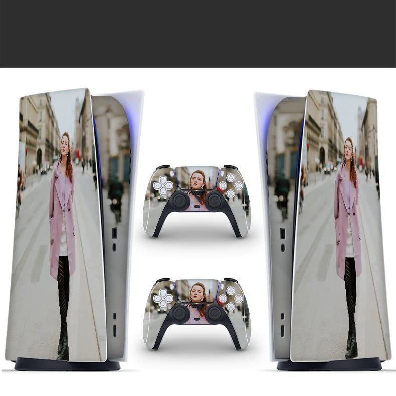 BUCEN Custom for PS5 Skin Controller and Console Custom for PS5 Disc Version & Digital Edition Skin with Your Picture and Create Your Own Design Anti Scratch (Size : Digital Edition)