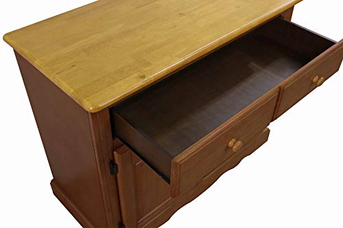 Sunset Trading Keepsake Buffet Hutch, Nutmeg Brown and Light Oak