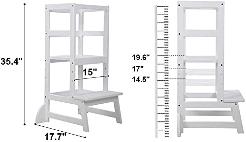 Step Stool for Kids, Adjustable Toddler Tower, Wooden Toddler Step Stool, Kids Step Stool for Kitchen and Bathroom