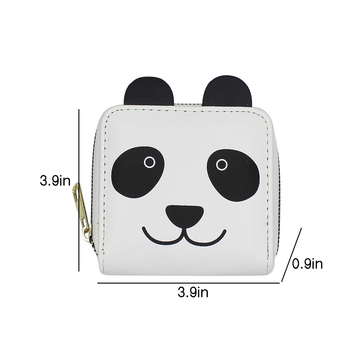 mosstyus Women Girls Small Wallet Short Wallet Card Holders Clutch Purse Coin Holder Card Organizer, Zipper,Cute Panda