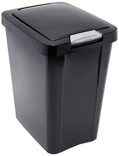 Sterilite 10439004 7.5 Gallon Black Plastic TouchTop Wastebasket