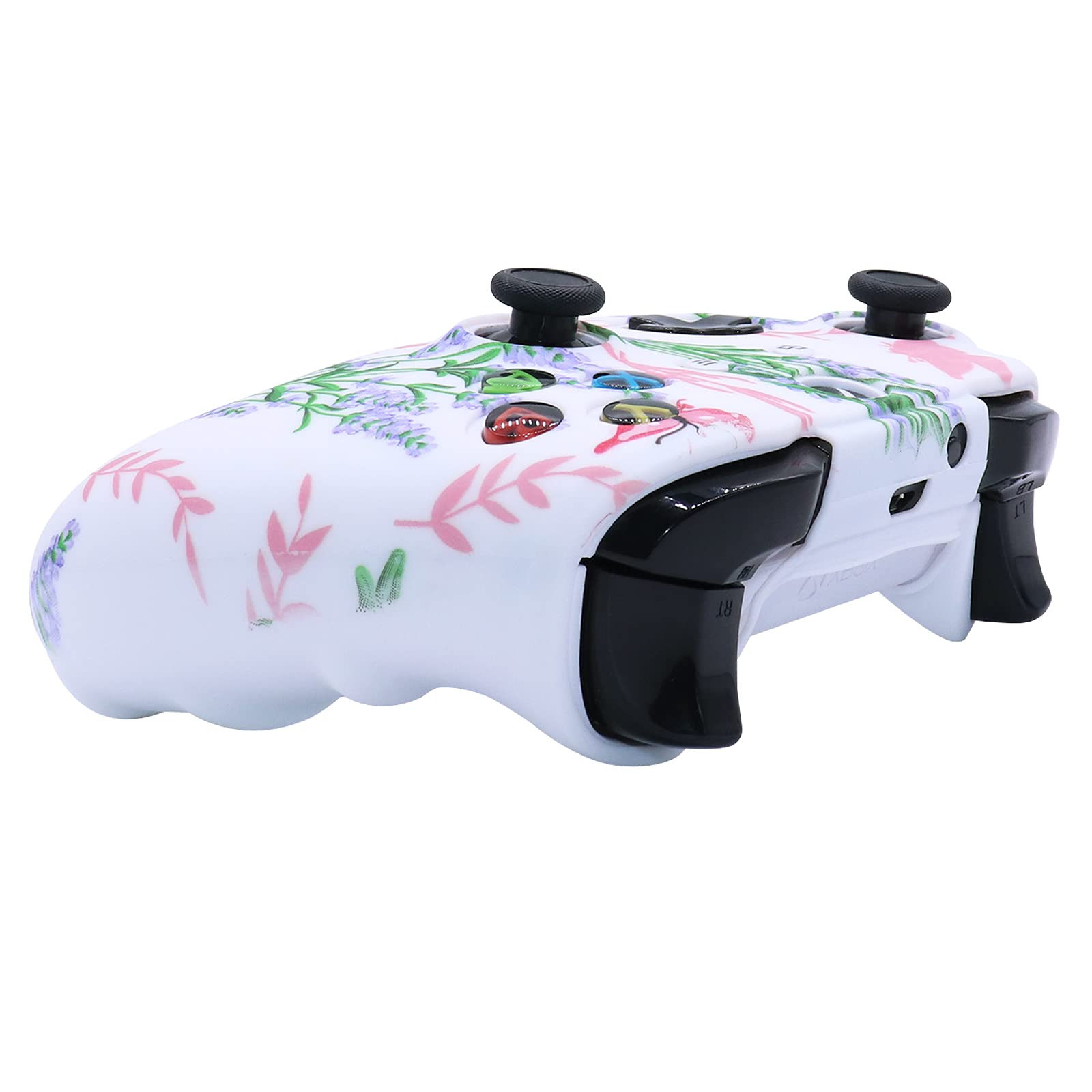 RALAN Pink Controller Skins for Xbox One, Silicone Controller Cover Skin Protector Compatible for Xbox Ones Controller (Pink Pro Thumb Grip x 2,Cat + Skull Cap &Cover Grip x 2) Blue Butterfly Pink