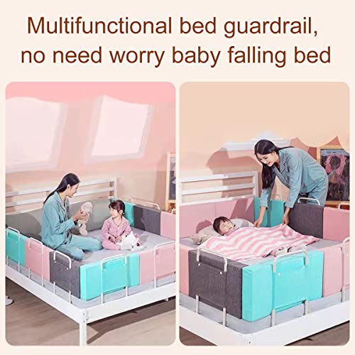 OCBAiLi Bed Rail for Toddlers, 1PC Upgrade Reinforced Bed Guard Rail for Adults, Kids, Twin, Free Combination Children Bed Rail Guard for Full-Size Mattress, Strong Iron Support, Not Falling (Gray)