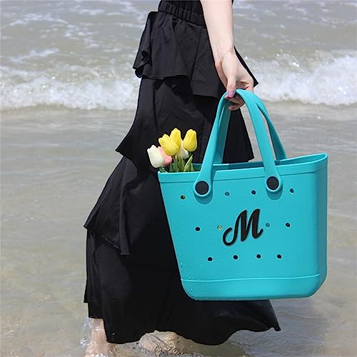 TOYMIS Decorative Lettering for Bogg Bag, 3D Letter Charms for Bogg Bag Alphabet Letters Decor Alphabet Letters for Bogg Bag for Personalizing Handbag DIY White (M,Black)