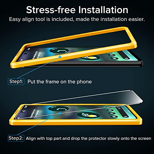 ivoler [3 Pack] Screen Protector Tempered Glass for Google Pixel 6a 5G 2022 (6.1 inch)[Fingerprint Unlock Compatible] with Easy Installation Frame[Not for Pixel 6] 9H Hardness Clear Film Bubble Free