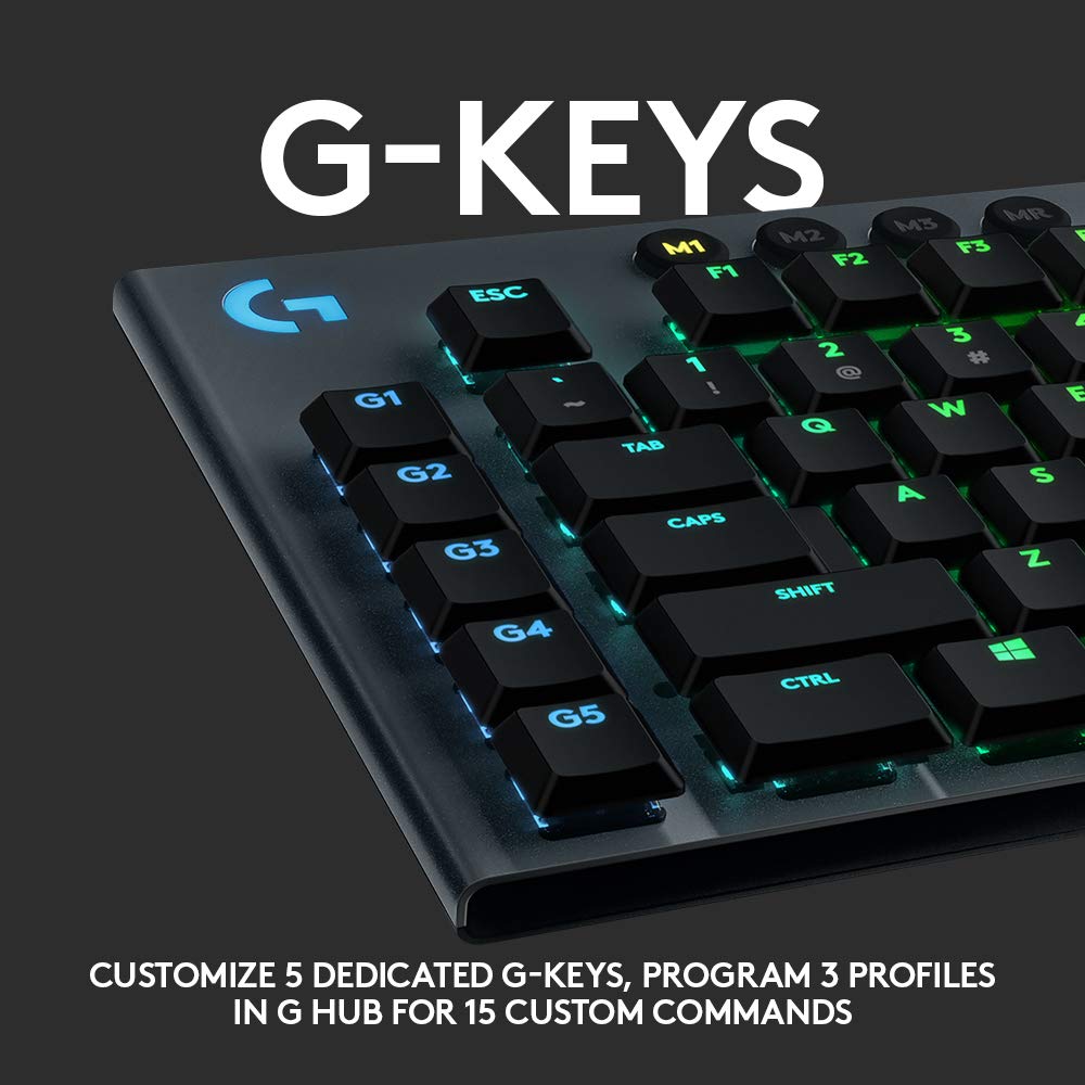Logitech G815 RGB USB Mechanical Gaming Keyboard (Clicky), Black