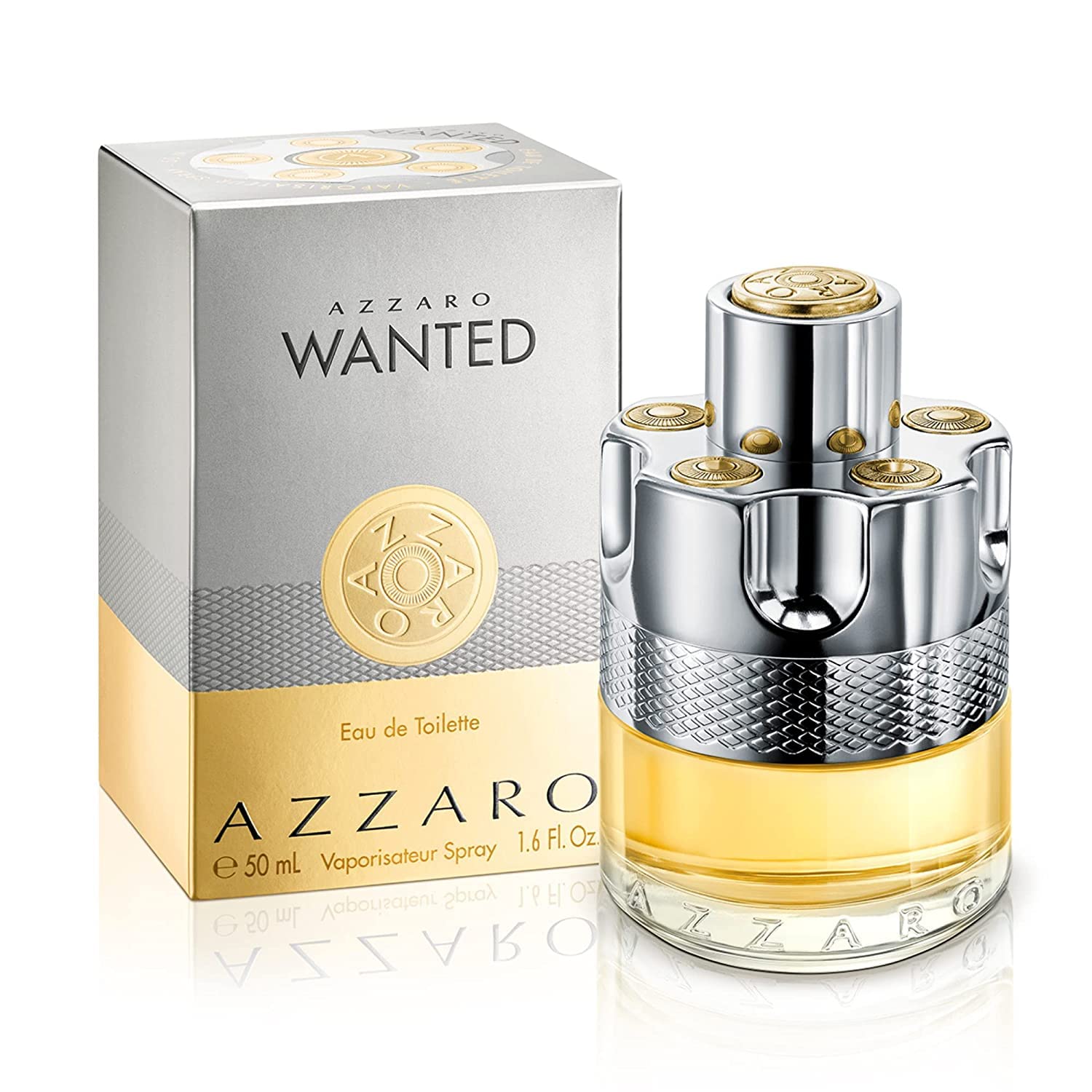 Azzaro Wanted Eau de Toilette - Woody, Citrus & Spicy Men's Cologne with Cardamom, Lemon, Vetiver - Travel Size, 1.6 oz
