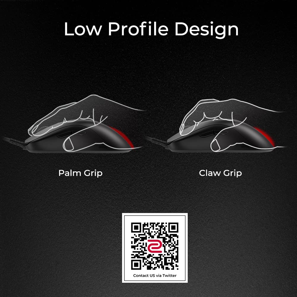 BenQ Zowie FK2-C Symmetrical Gaming Mouse | Professional Esports Performance | Driverless | Paracord Cable | Revisioned C-Features | Matte Black | Medium Size