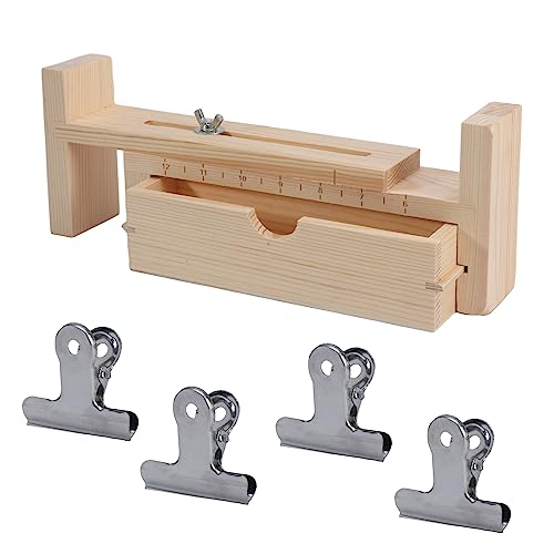 CALIDAKA Jig Bracelet Maker with 4 Pcs Clips, Wood Jig Bracelet Maker U Shape Clear Scale Bracelet, DIY Hand Knitting Bracelet Jig Bracelet Braiding Tool for DIY Crafting Weaving(B)
