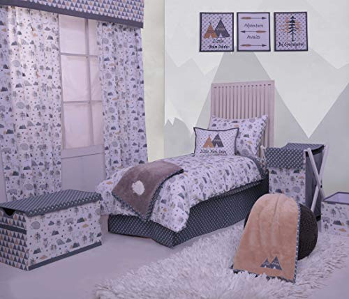 Bacati Woodlands Grey/Beige Neutral Cotton Nap Mat, Beige/Grey