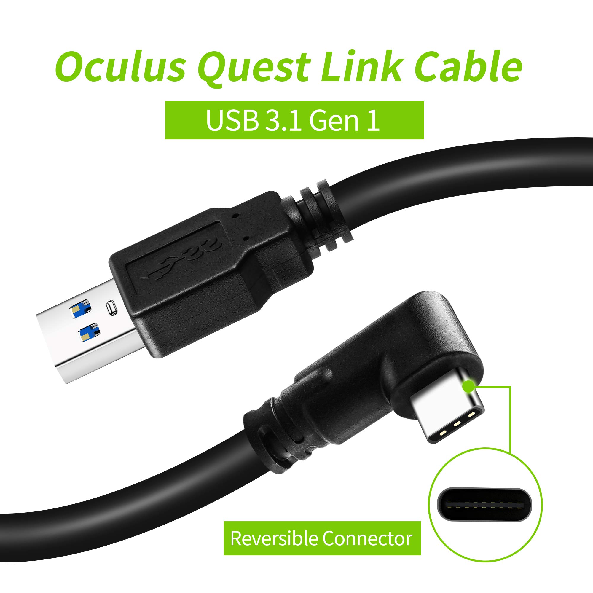 Herfair 10FT USB C VR Link Cable for Oculus Quest/Quest 2,High Speed Data Transfer Function Extender for Oculus Quest VR Headset and Gaming PC Fast Charging Cable Compatible for USB C Charger (3M)