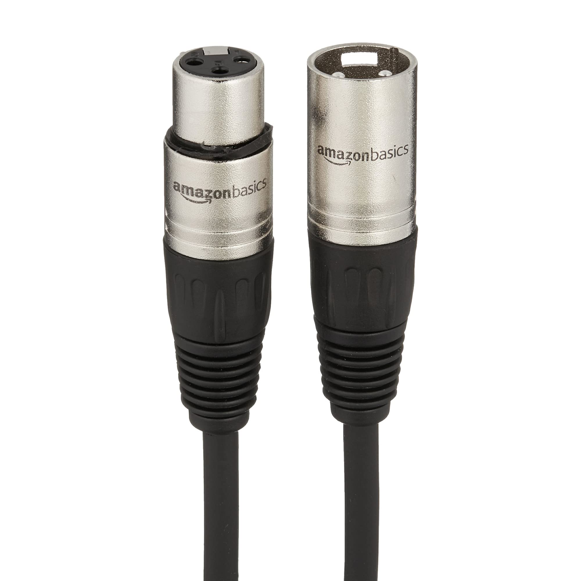Samson Pencil Condenser Microphones, Silver (SAM C02PR) & Amazon Basics XLR Microphone Cable for Speaker or PA System, All Copper Conductors, 6MM PVC Jacket, 25 Foot, Black