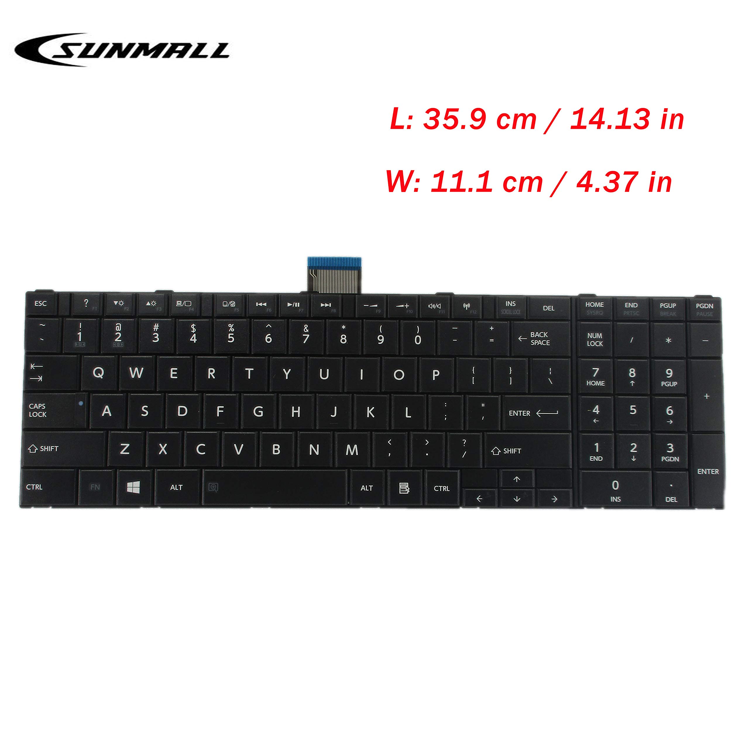 SUNMALL Keyboard Replacement only Compatible with Toshiba Satellite C50-A C55-A C55D-A C55T-A C55DT-A C55DT-A Series Laptop,fits Part Number V143026CS1 (DO NOT FIT C50-B, C50D-B,C55-B, C55D-B)