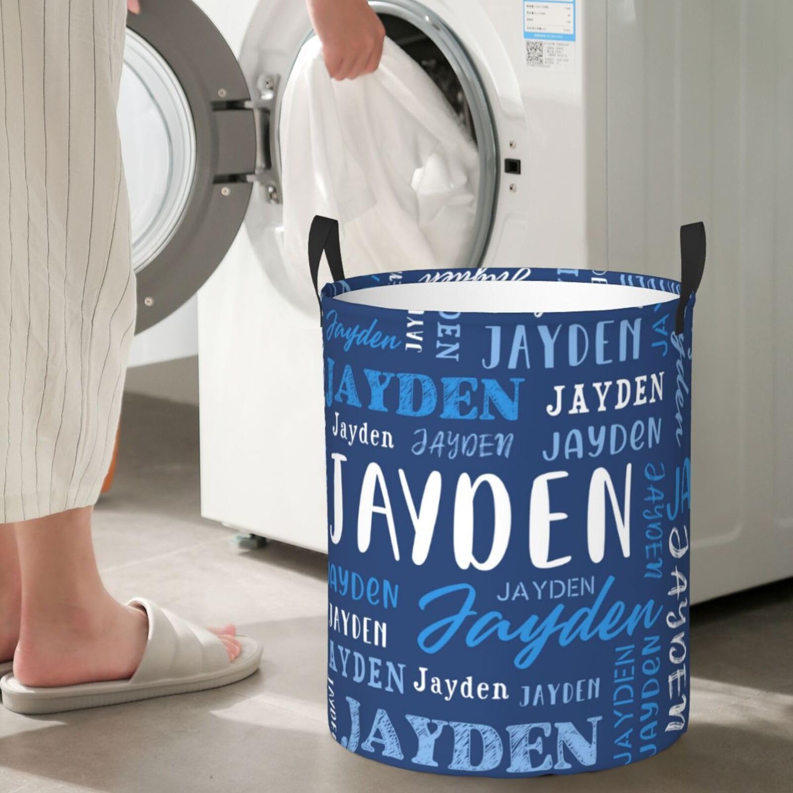 Custom Laundry Hamper with Name Personalized Laundry Baskets Dirty Clothes Hamper Bag Customized Collapsible Storage Organizer for Clothes Toys in the Dorm and Family (Style 01)