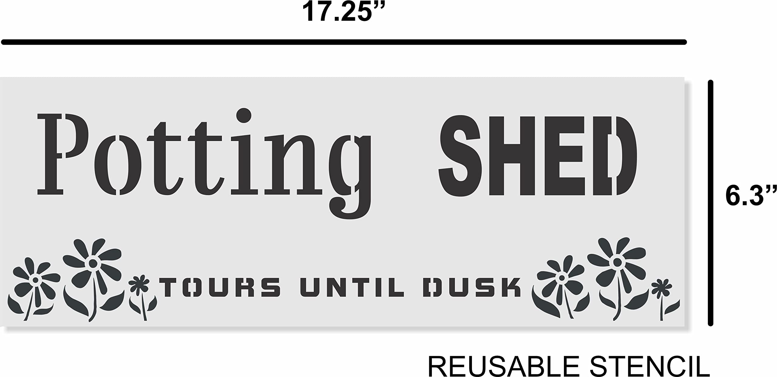 Garden Potting Shed Stencil for Painting Wood Signs, Reusable, Sturdy, Psalms Bible Verse