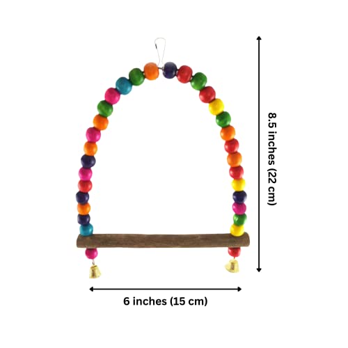 Sungrow Parakeet, Budgie & Hummingbird Swing Perch, Wooden Dowel Makes for Resting Spot, 1-Piece