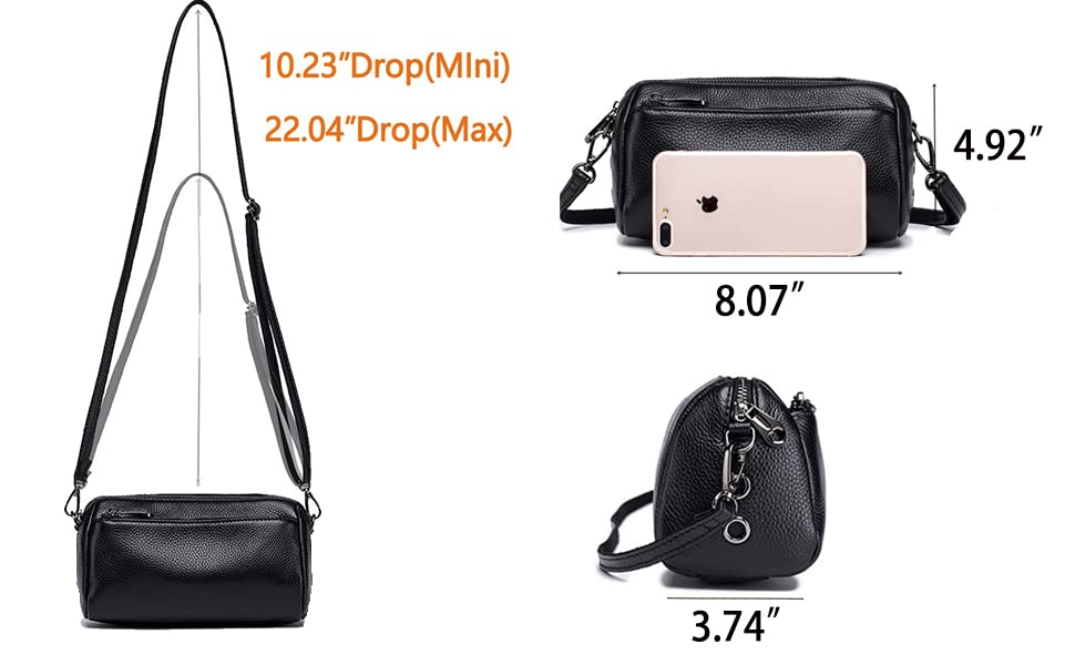 Lecxci Womens Small Leather Crossbody Bag, Zipper Clutch Phone Wallet Purse for Women (Y Light Purple -1)