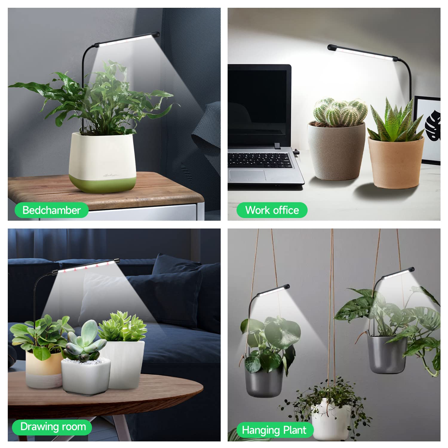 bseah Grow Light Plant Light for Indoor Plants Growing, 6000K Full Spectrum Plant Grow Light for Seedings Succulents Small Plants, Auto On/Off Timing & 10 Dimming