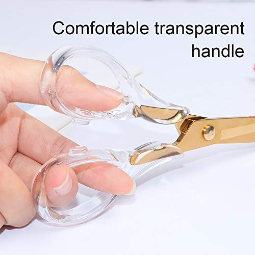 Koqye Multipurpose Scissors Acrylic Stainless Steel 6.3" Scissors Stylish Sharp Shears for Fabric Craft Supplies (Gold)