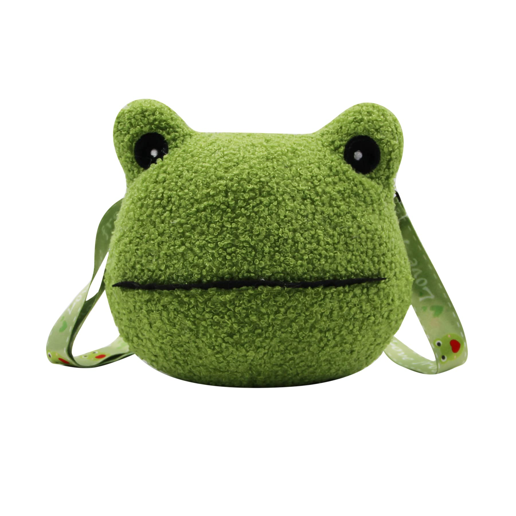 RARITYUS Cute Frog Crossbody Shoulder Bag Coin Purse Plush Mini Cartoon Satchel Handbags for Kids Girls Boys Women