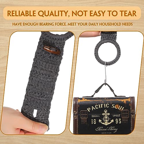 Hoolerry 8 Pcs Crochet Hanging Dish Towel Holder Hanging Kitchen Towels Ring Kitchen Towel Hanger with Hanging Loop Button for House Oven Stove Door, 8 Colors