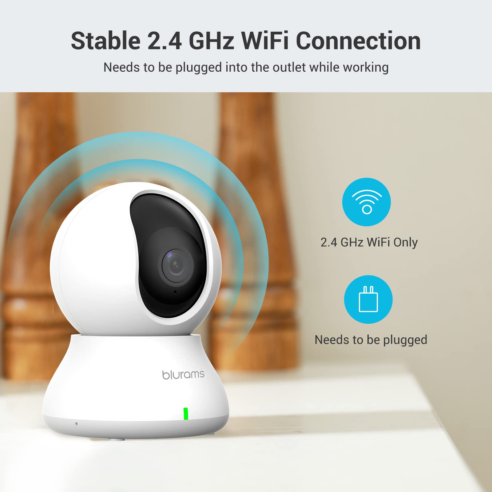 blurams Security Camera 2K 3PCS, Baby Monitor Dog Camera 360-degree for Home Security w/Smart Motion Tracking, Phone App, IR Night Vision, Siren, Compatible with Alexa & Google Assistant & IFTTT