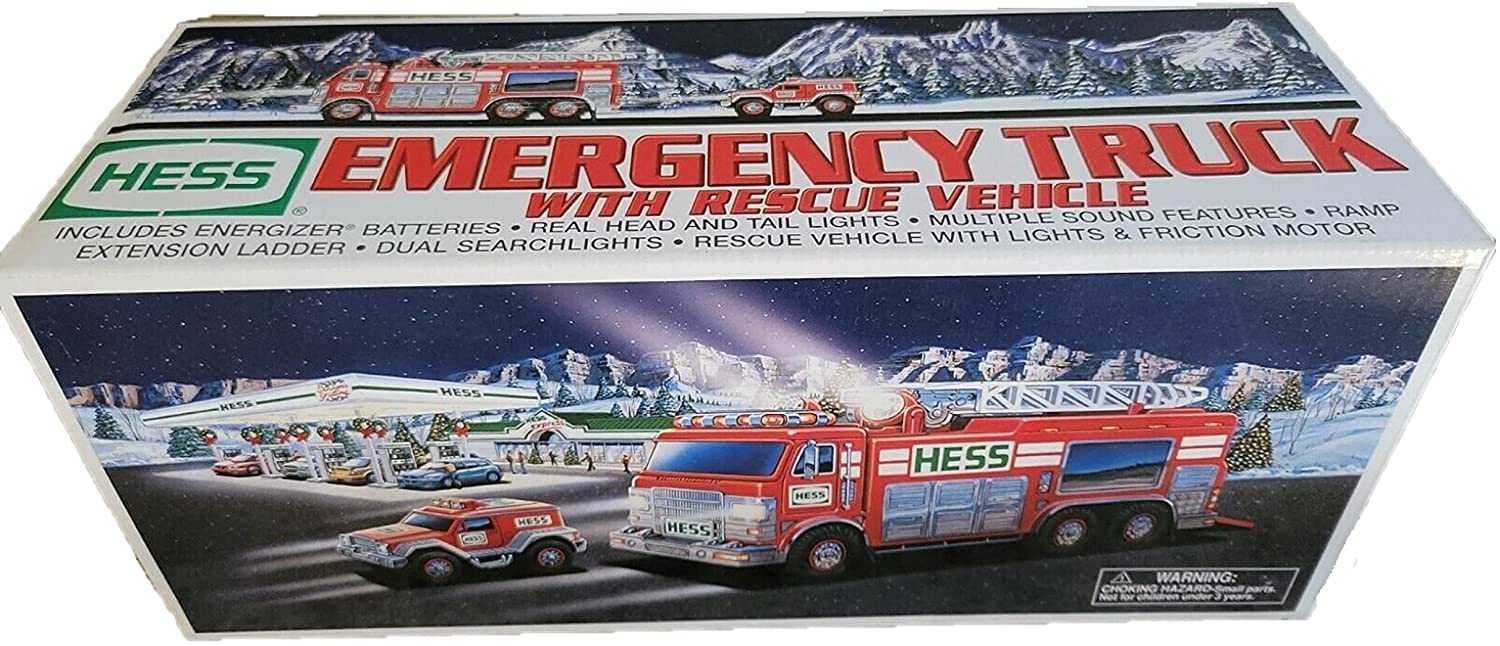 Hess 2005 Emergency Truck with Rescue Vehicle by Amerada Hess Red