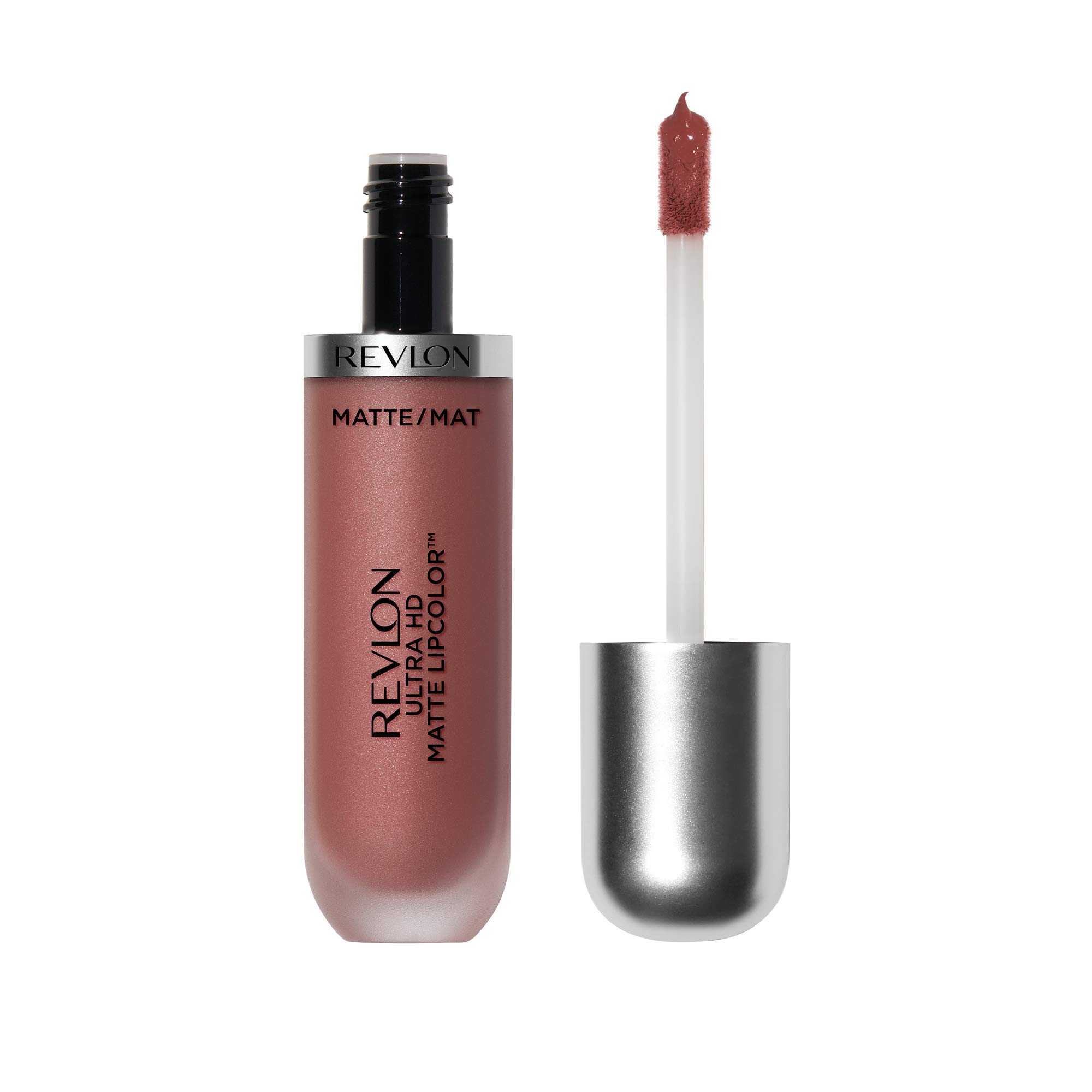 Revlon Ultra HD Matte Lipcolor, Velvety Lightweight Matte Liquid Lipstick In Nude / Brown, Forever (645), 0.2 oz