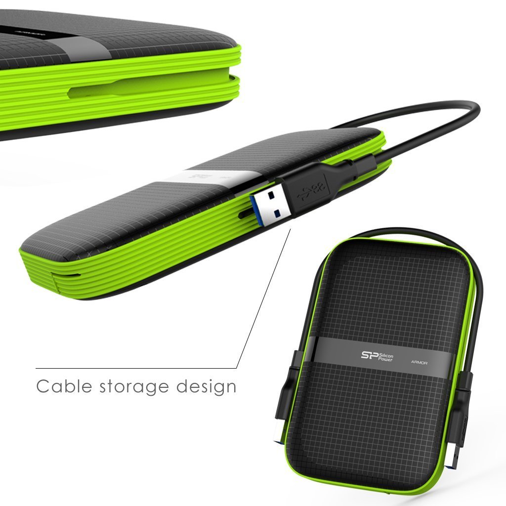 Silicon Power 4TB Rugged Armor A60 Military-grade Shockproof/Water-Resistant USB 3.0 2.5" External Hard Drive for PC, Mac, Xbox One, Xbox 360, PS4, PS4 Pro and PS4 Slim, Black