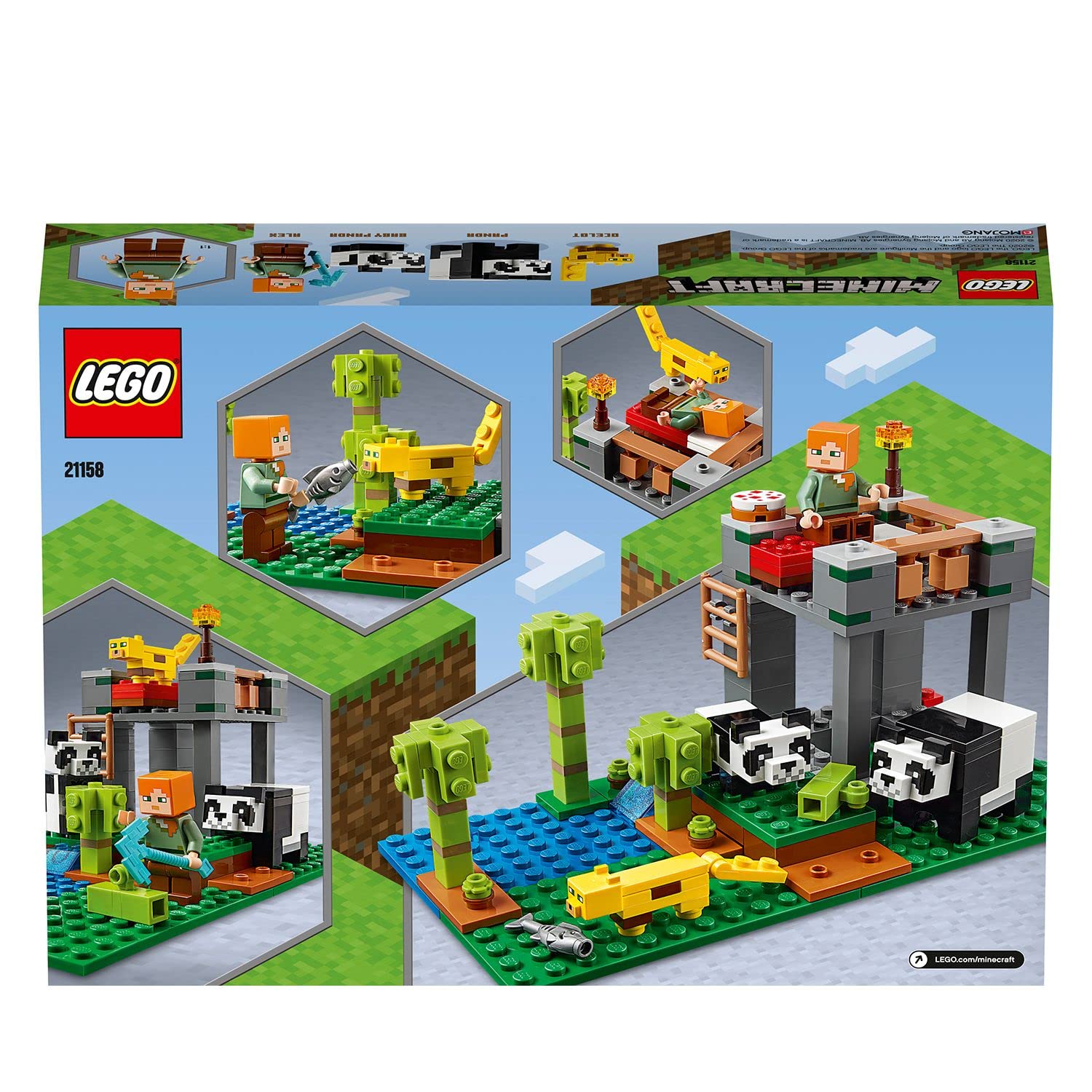 LEGO 21158 Minecraft The Panda Nursery Building Set with Alex & Animal Figures, Toys for Boys and Girls 7 Plus Years Old