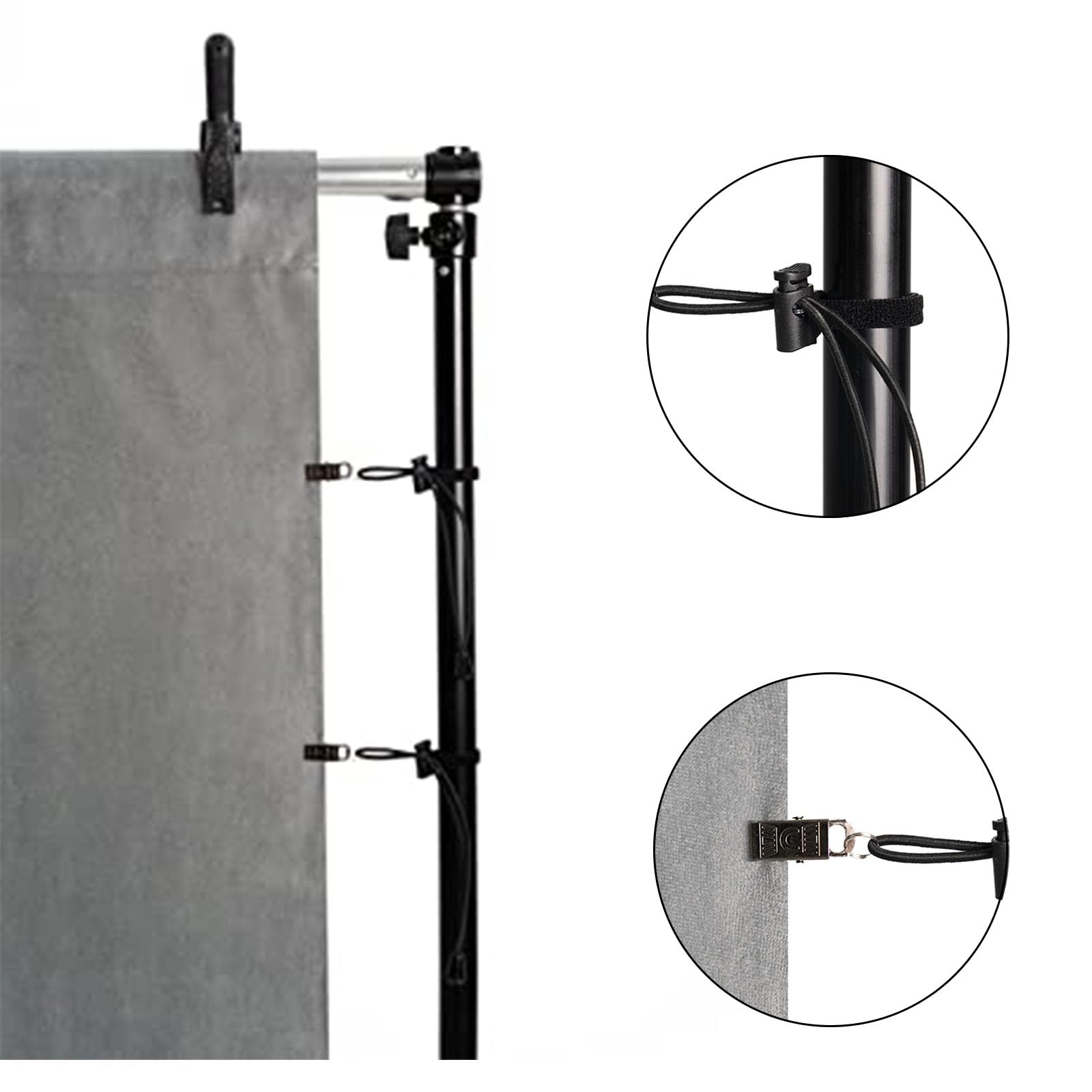 Background Backdrop Clips Clamps Holder for Photo Video Studio,24 Pack,Black