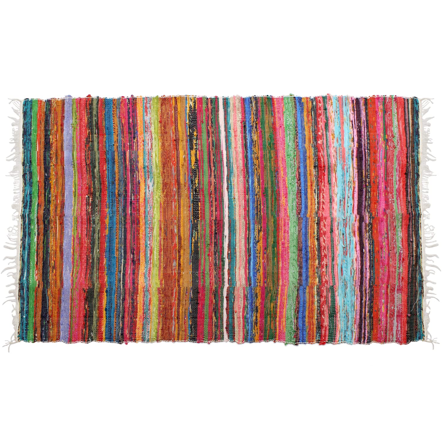 Ekakshx Chindi Rag Rug 4 * 6 I Hand Woven Rug & Reversible Runner Rug I Cotton Colorful Chindi Rug I 4 * 6 Feet