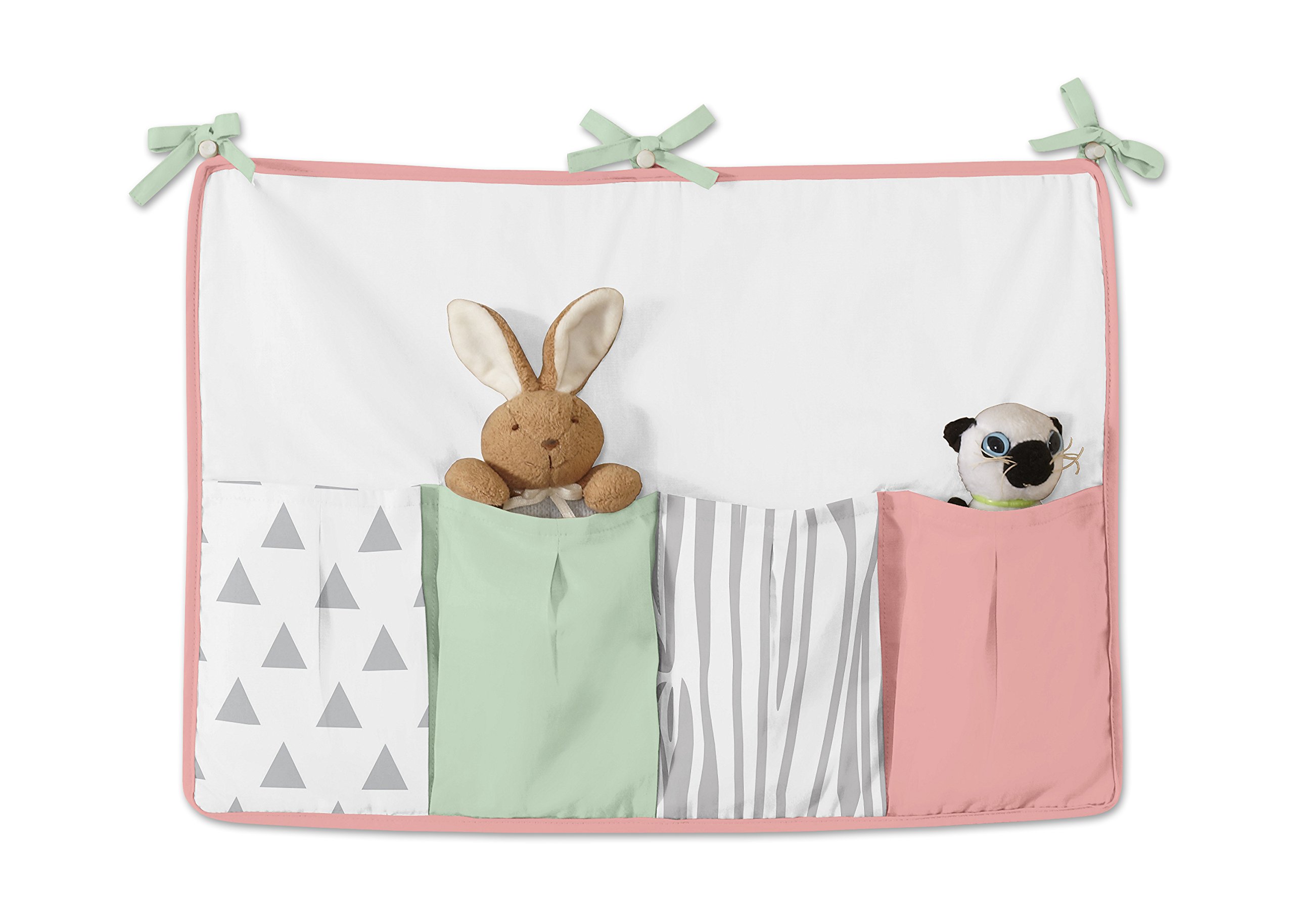 Sweet Jojo Designs Coral, Mint and Grey Woodsy Deer Girls Baby Bedding 11 Piece Crib Set