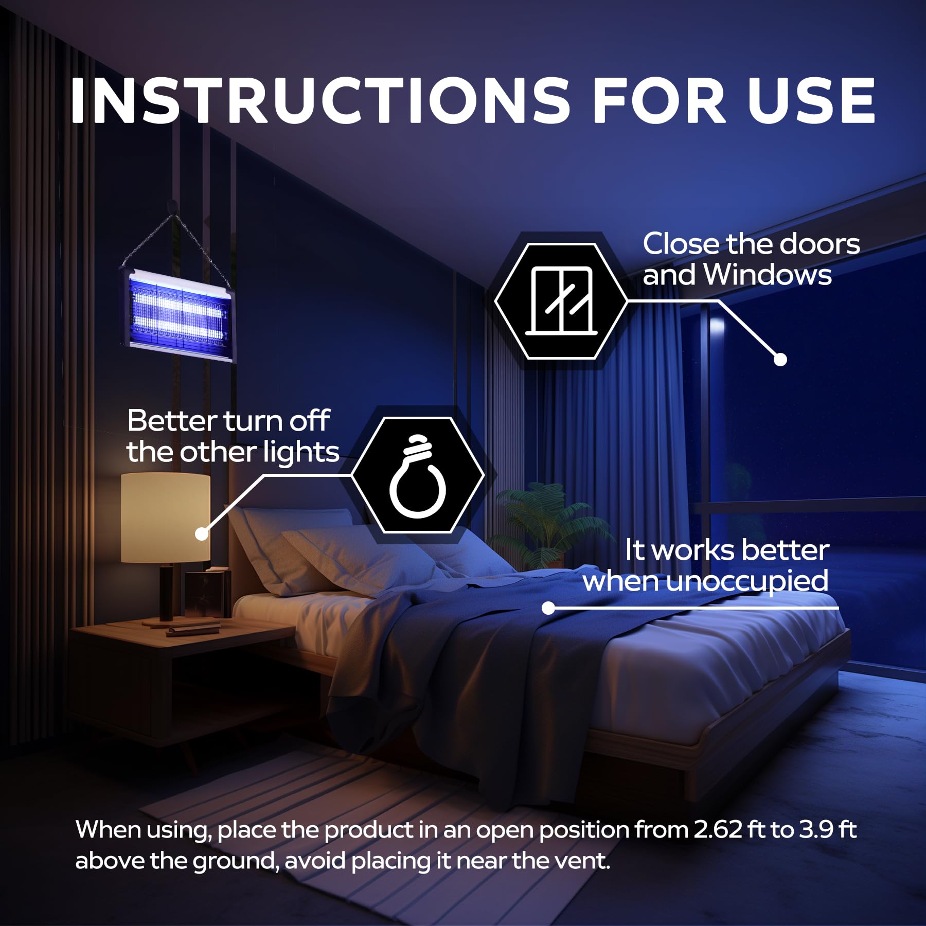 Bug Zapper Indoor, Electronic Fly Zapper Lamp, Non-Toxic, Silent Insect Mosquito Killer, Fly Killers Indoor for Home Use