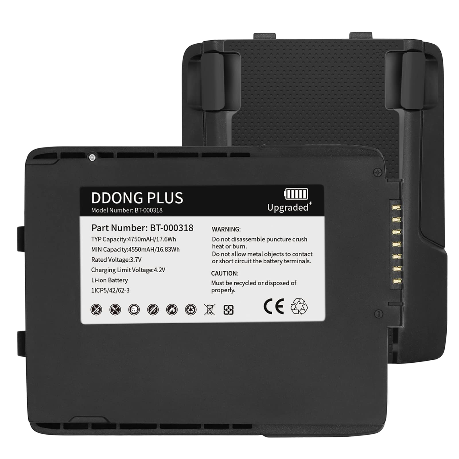 BT-000318 Battery 4750mAh BT-000318-01 Battery [Upgraded] for Motorola Symbol Zebra TC77 TC55 TC70 TC72 TC75 TC700K TC70X TC75X BTRY-TC70X-46MA1-01 BTRY-TC7X-46MA2 Barcode Scanner Replacement Battery