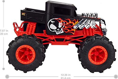 Hot Wheels RC Monster Trucks Bone Shaker in 1:15 Scale, Remote-Control Toy Truck with Terrain Action Tires