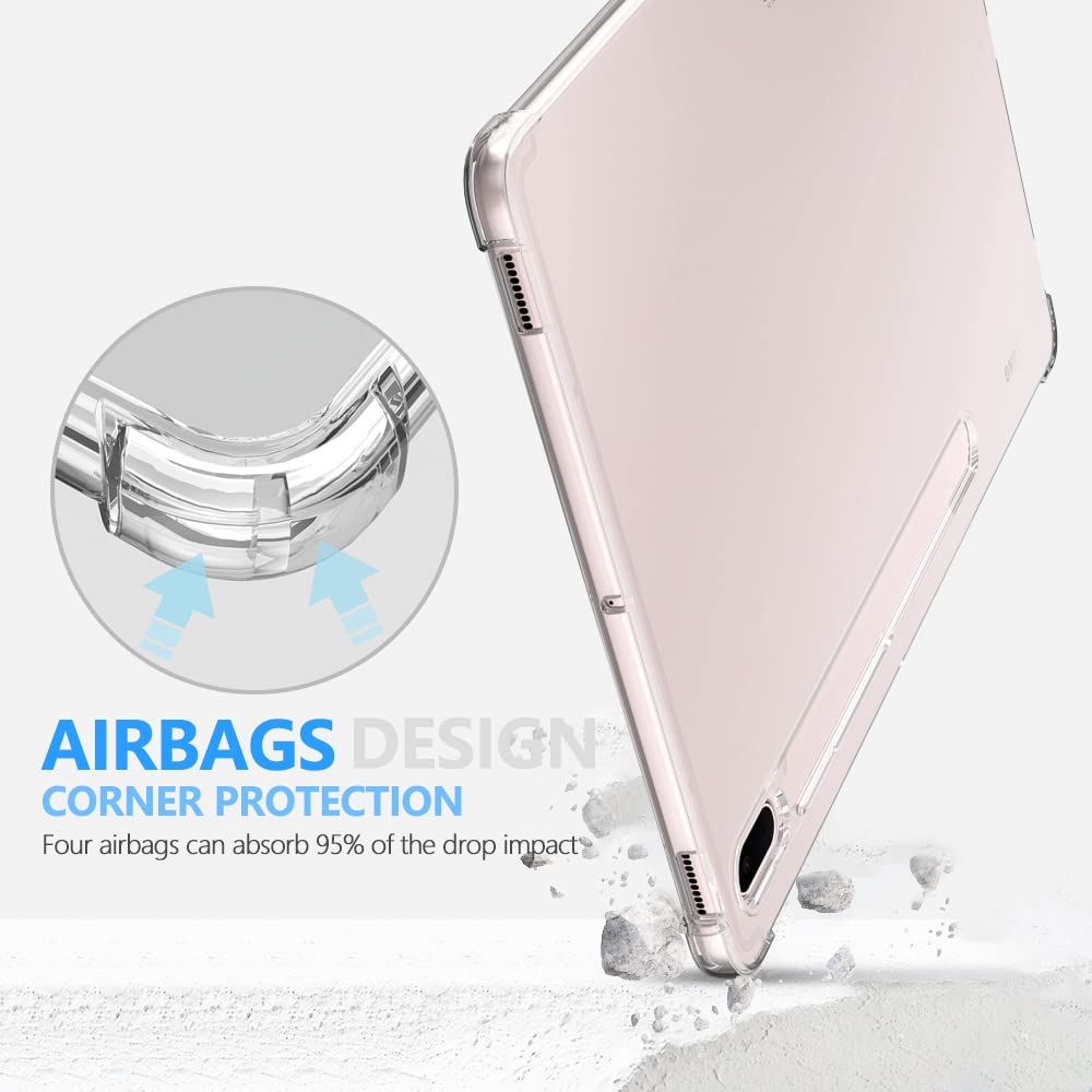 Callyue Case for Samsung Galaxy Tab S8 Plus (2022),Galaxy Tab S7 Plus Case (2020),Clear Rubber Soft Skin Silicone Side Corner Protective Cover for S8 Plus/S7 FE/S7 Plus/ S8+/ S7+ 12.4 Inch-Transparent