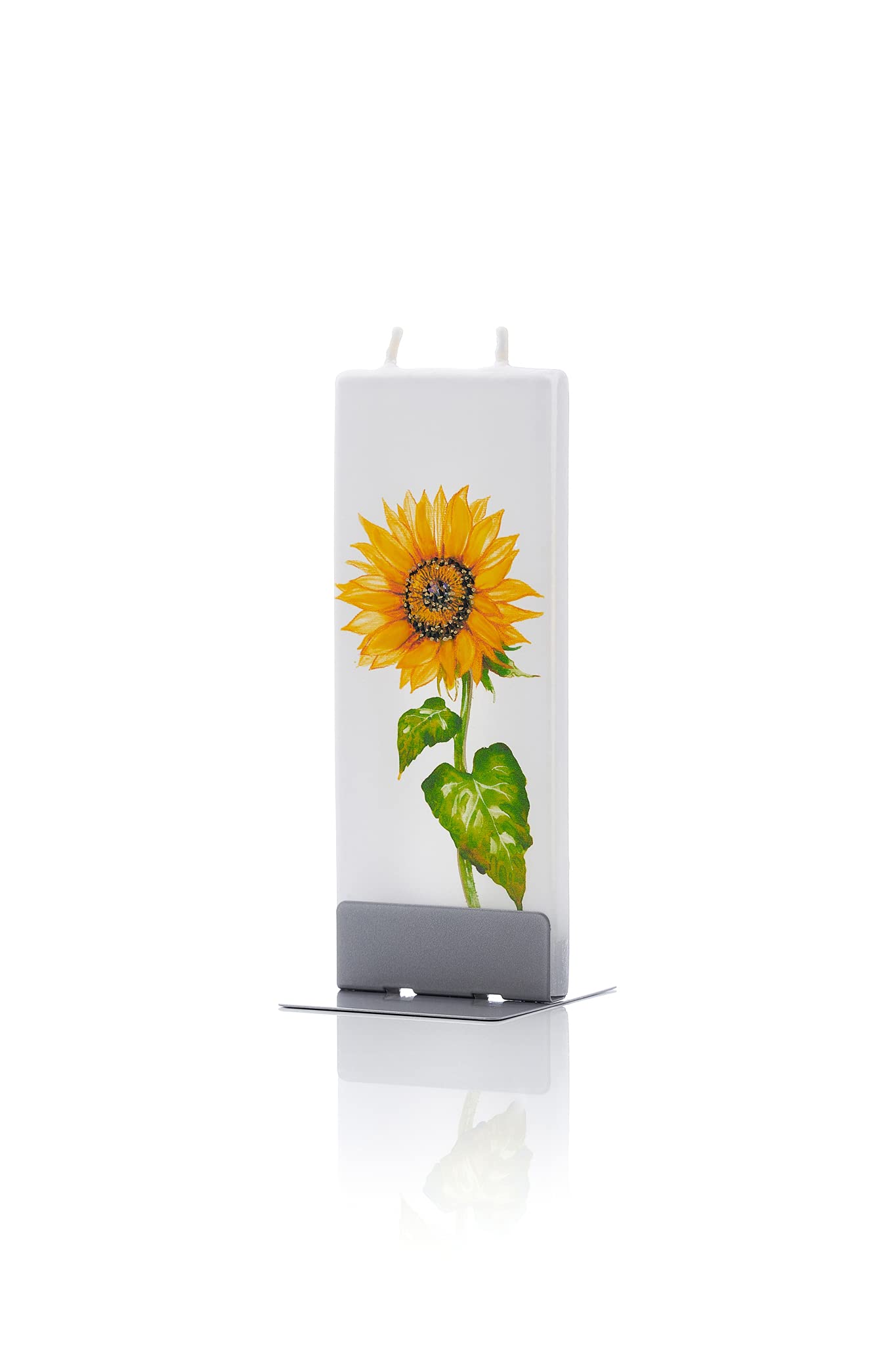Flatyz Handmade Candle Gift Set with Steel Base - Sunflower Candle Gifts - Unique Candles for Women with Flat Candle Design - Decorative Candles Gift Cute Candle Aesthetic