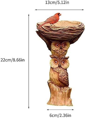 EDMISU 8” Bird Bath Feeder for Outdoors Resin Bird Feeder and Birdbath Bowls for Patio Lawn Garden Wild Bird Feeder Bath Small Garden Status Yard Decorations