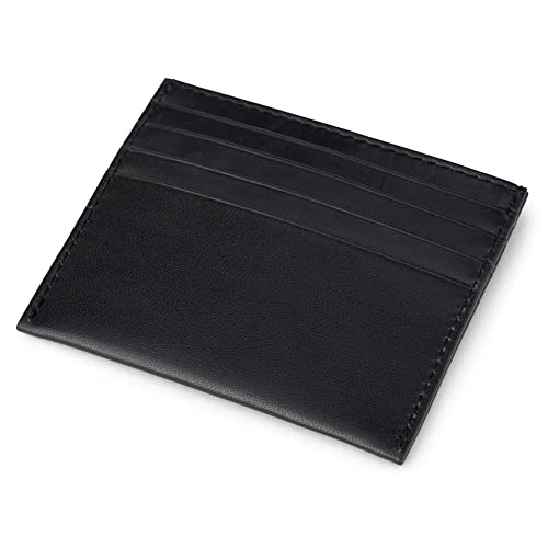 BERLINER BAGS Premium Leather Card Case, RFID Blocking Card Holder for Men and Women - Black