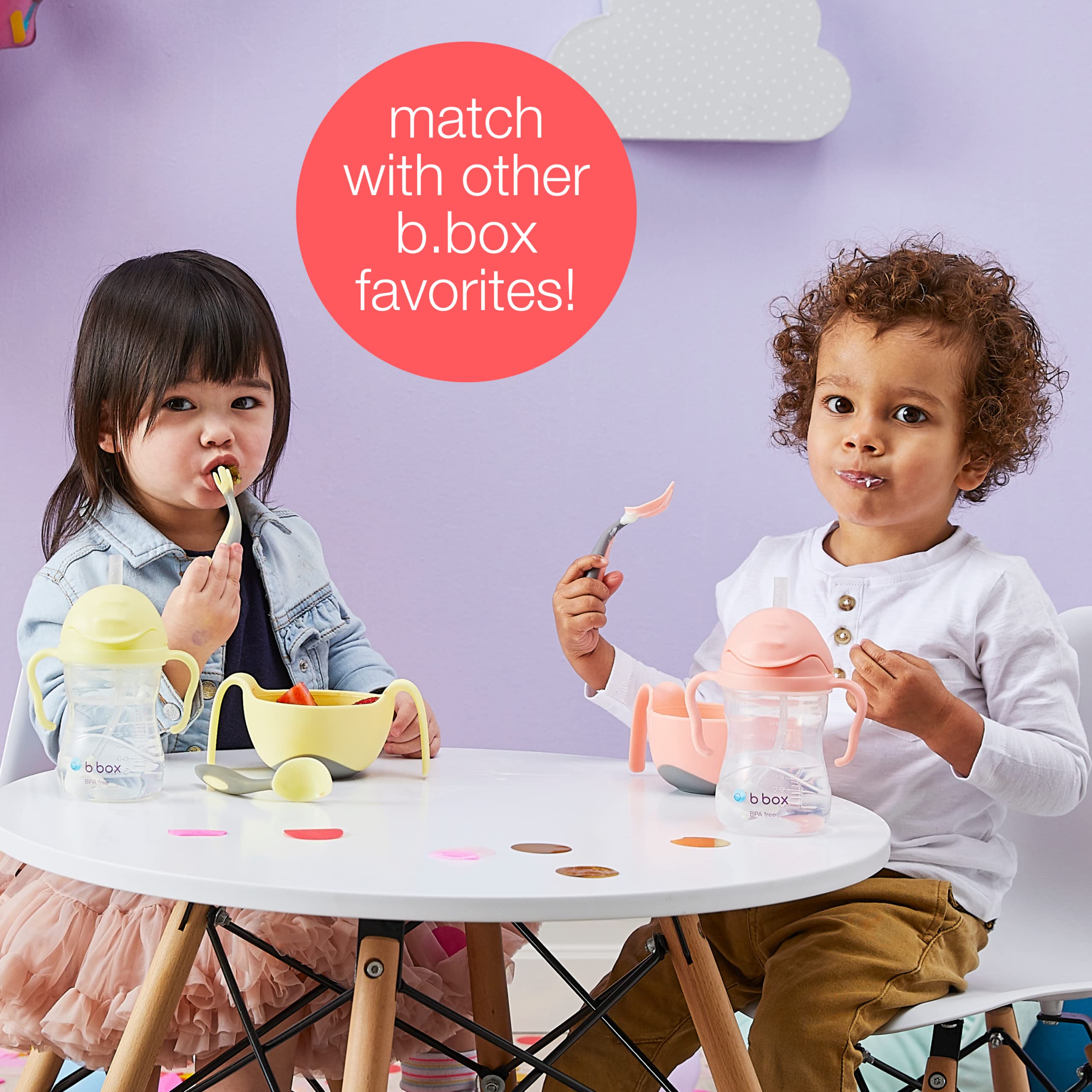 b.box 3 in 1 Toddler Bowl | Includes Straw, Lid & No Spill Snack Insert | Dishwasher & Microwave Safe | BPA Free | Ages 6 mo+ (Ocean Breeze, 8.5 oz)
